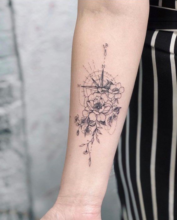 Iránytű Tetoválás férfiaknak és nőknek: tetkó minta és jelentésük ...